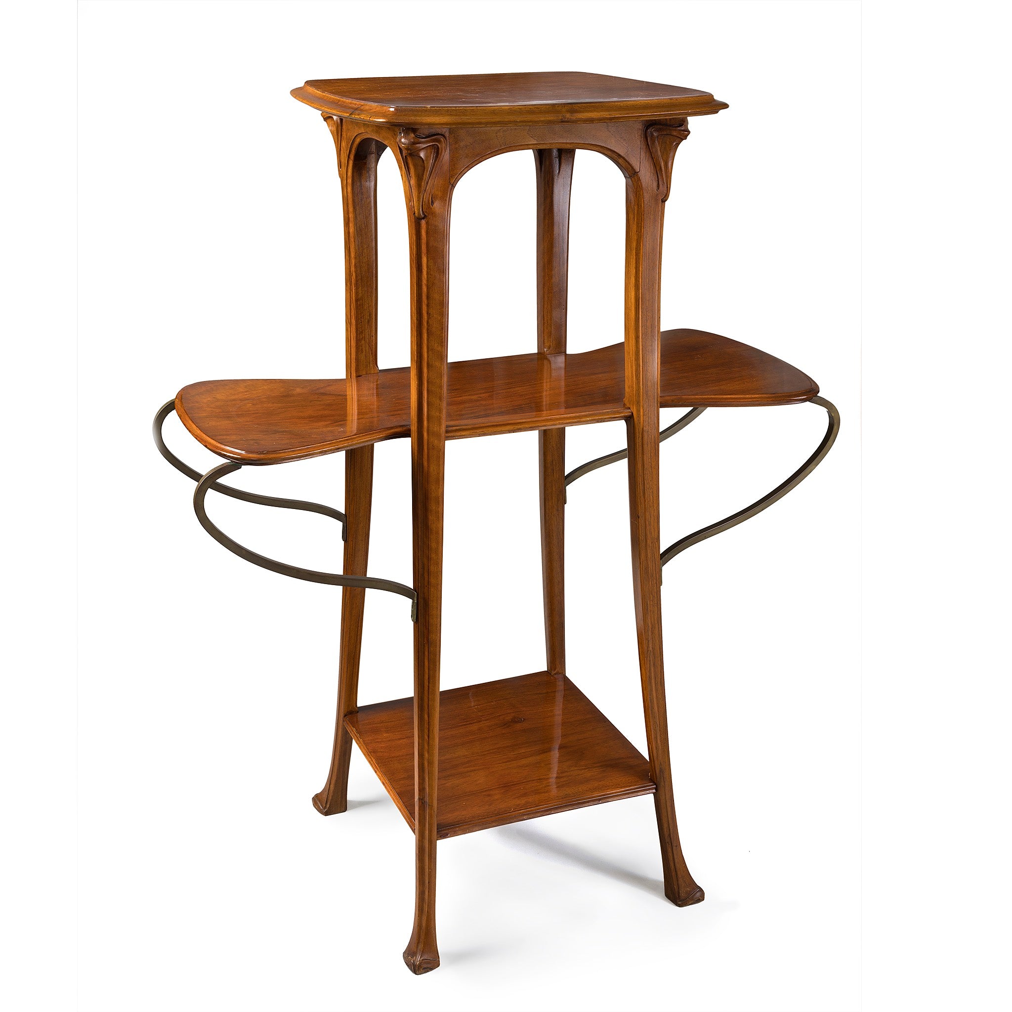 Macklowe Gallery | Eugène Gaillard Walnut and Bronze Pedestal ...