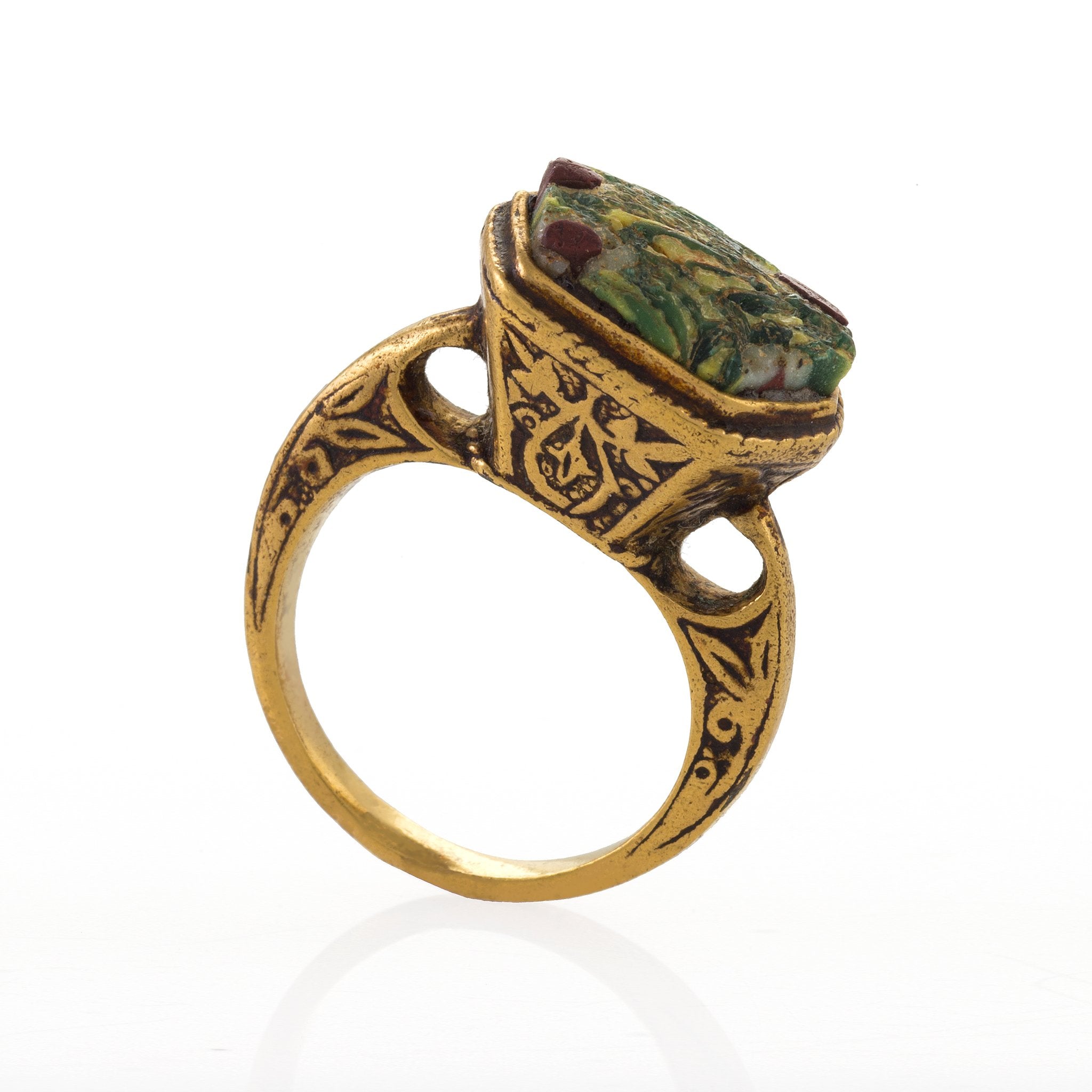 Macklowe Gallery | Renaissance Ring with Ancient Roman Mosaic Glass ...
