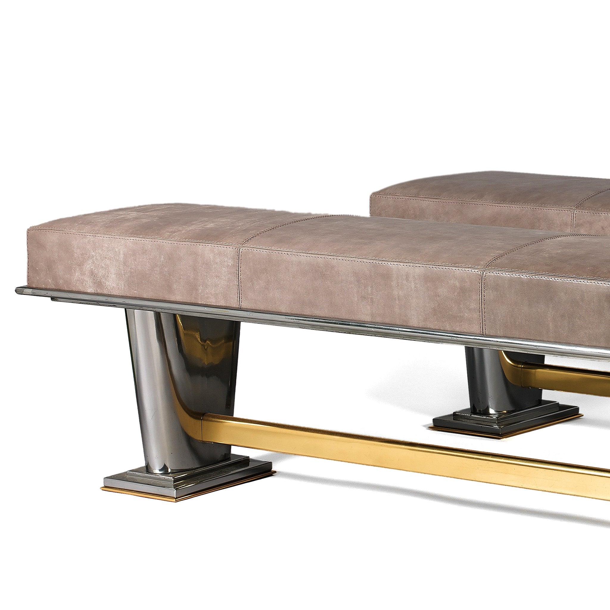 Macklowe Gallery | Raymond Subes Pair of Polished Bronze and Leather ...