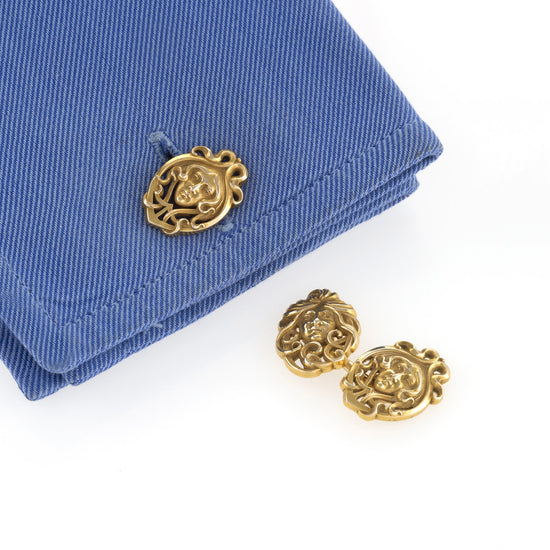 Macklowe Gallery | Male and Female Gold Portrait Cuff Links ...