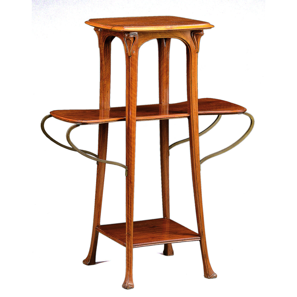 Macklowe Gallery | Eugène Gaillard Walnut and Bronze Pedestal ...