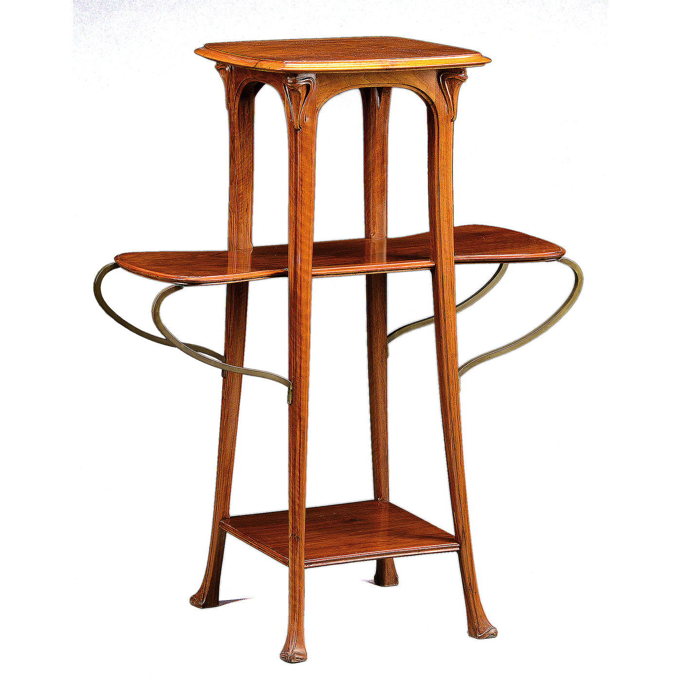 Macklowe Gallery | Eugène Gaillard Walnut and Bronze Pedestal ...